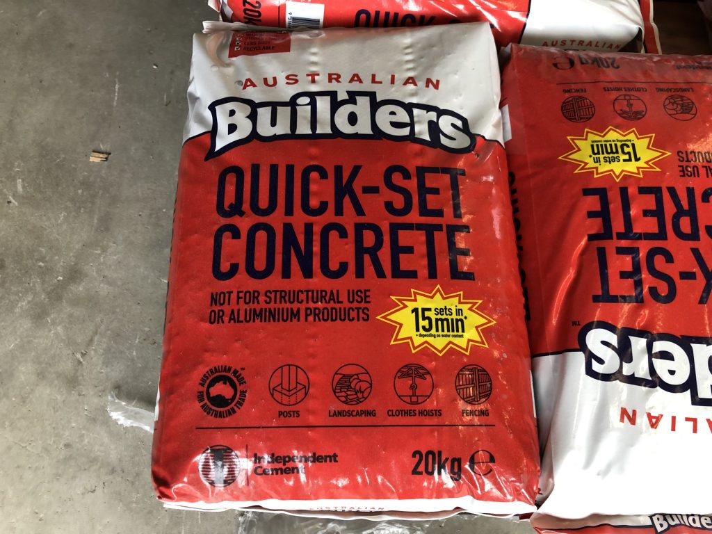 Australian Builders Concrete Quick Set 20kg Bag - I Got Wood