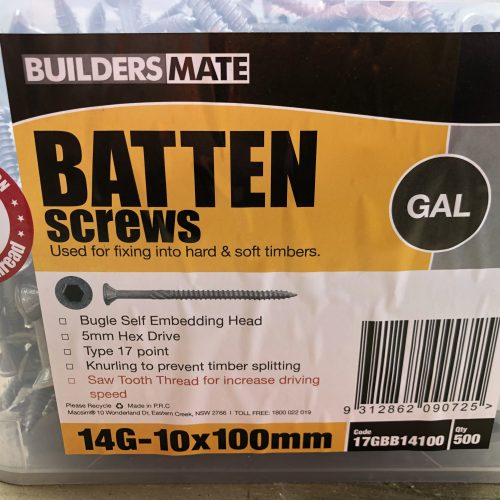 Bugle Head Batten Screws 14G x 100mm Qty 500 - I Got Wood