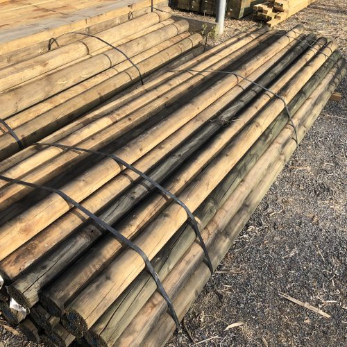 Treated Pine H4 Machine Round Poles 100mm 3.6m - I Got Wood