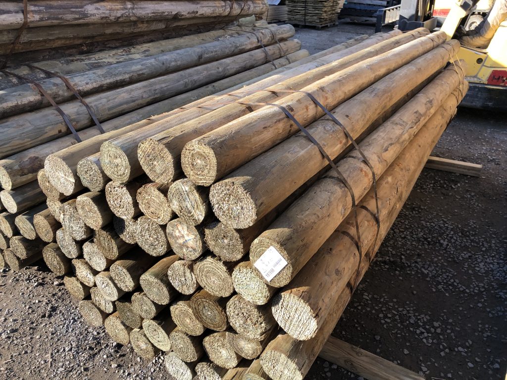 Treated Pine H4 Round Poles Post 100-125mm 3.0m - I Got Wood