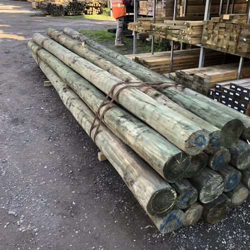 Treated Pine H4 Round Poles Post 150-175mm 4.8m - I Got Wood
